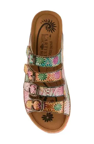 SPRING STEP SHOES Bellini Wedge Sandals - Peach Multi