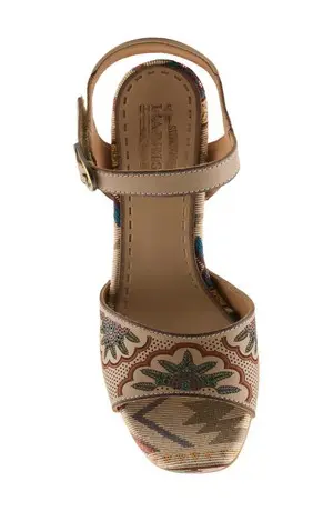 SPRING STEP SHOES Ankle Strap Sandals - Beige Multi