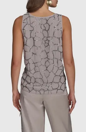 Donna Karan New York Sequin Tank - Clay