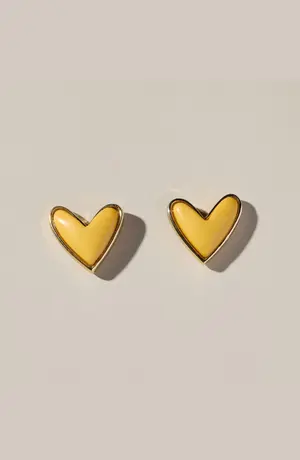 Nickel & Suede Heart Shaped Earrings