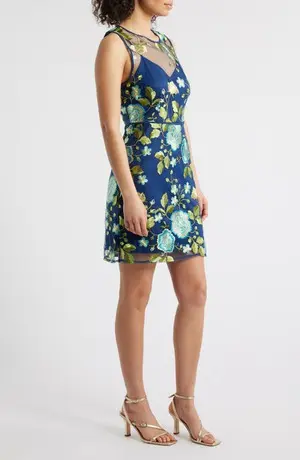 Sam Edelman Embroidered Floral Mesh Minidress