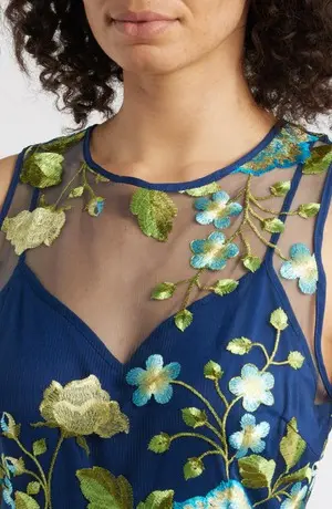 Sam Edelman Embroidered Floral Mesh Minidress