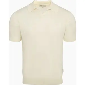 Onia Linen Johnny Collar Polo Sweater - Egret