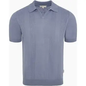 Onia Linen Johnny Collar Polo Sweater - Soft Blue