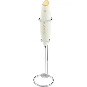 CILIO Latteforte Battery Powered Milk Frother With Stainless Steel Stand - White