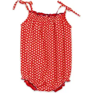 BEET WORLD Baby Romper With Smocked Neck - Red