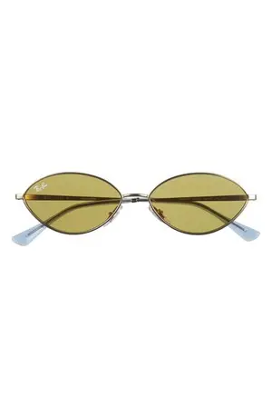 Ray-ban Kai 56mm Oval Sunglasses - Pale Gold Green
