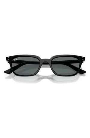 Ray-ban 53mm Polarized Pillow Sunglasses - Black