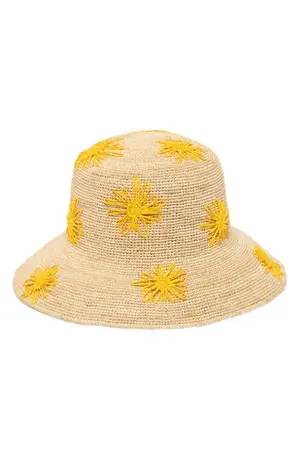 San Diego Hat Raffia Bucket Hat - Yellow