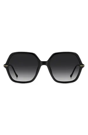 Isabel Marant 56mm Square Sunglasses - Black Gold/ Dark Grey Sf
