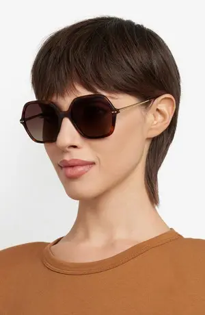 Isabel Marant 56mm Square Sunglasses - Havana Gold/brown Sf