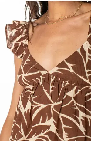 Roxy Palmy Days Tiered Cotton Midi Dress