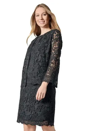 KASPER Lace Knit Cardigan