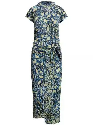 Polo Ralph Lauren Knot-detailed Printed Dress