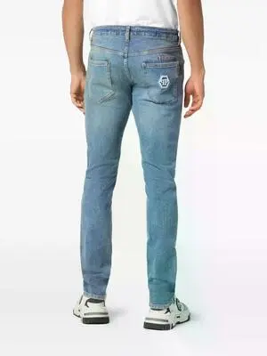 Philipp Plein Hexagon Appliqué Straight Jeans