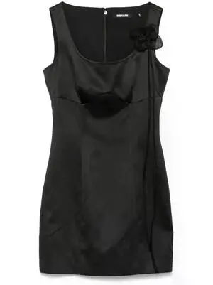 ROTATE BY BIRGER CHRISTENSEN Floral-appliqué Satin Dress