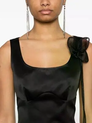 ROTATE BY BIRGER CHRISTENSEN Floral-appliqué Satin Dress