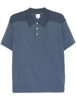 Paul Smith Ribbed-knit Polo Shirt - Blue