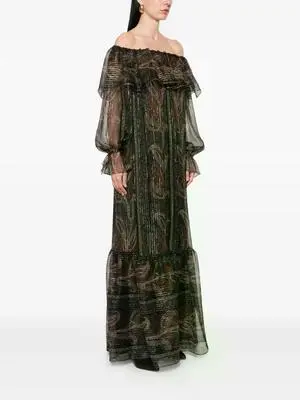 Saint Laurent Paisley Muslin Maxi Dress