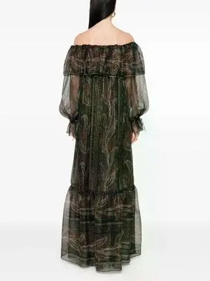 Saint Laurent Paisley Muslin Maxi Dress