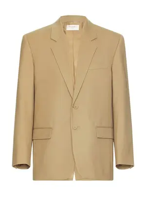 Saint Laurent Yves Blazer In Beige - Gingembre