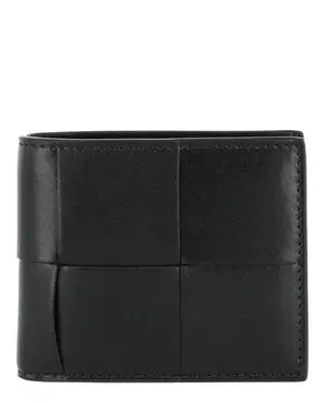 Bottega Veneta Intrecciato Bifold Wallet - Black/silver