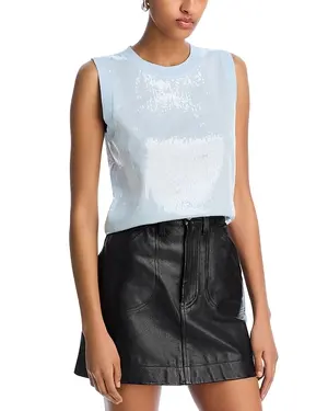 Aqua Sequin Sweater Tank Exclusive