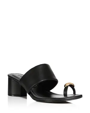 Aqua Ashln Sandals - Black Leather