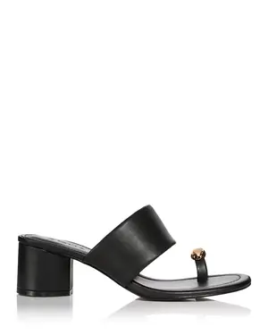 Aqua Ashln Sandals - Black Leather