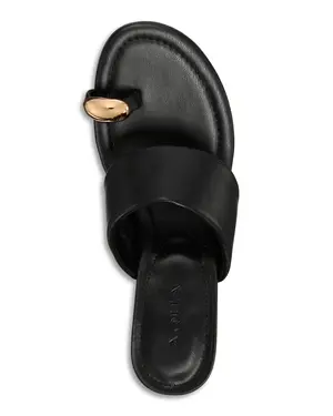 Aqua Ashln Sandals - Black Leather