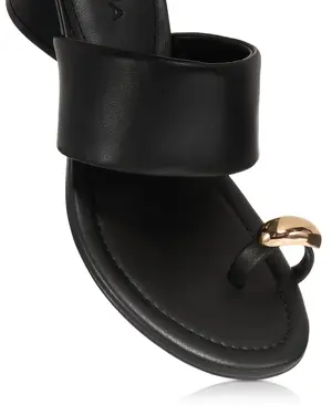 Aqua Ashln Sandals - Black Leather