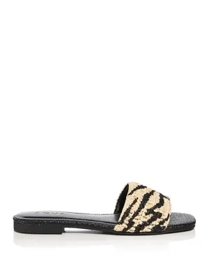 Aqua Dyln Raffia Sandals - Zebra