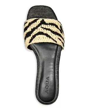 Aqua Dyln Raffia Sandals - Zebra