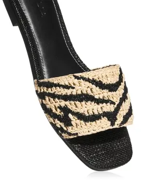 Aqua Dyln Raffia Sandals - Zebra