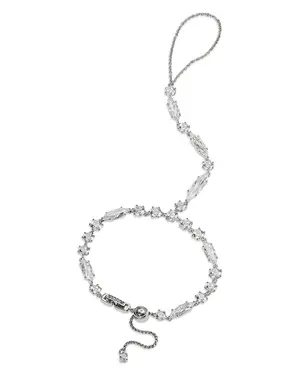 Nadri Btrx Mixed Cubic Zirconia Hand Chain Bracelet - Silver