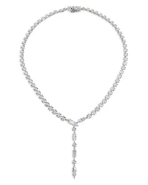 Nadri Btrx Cubic Zirconia Lariat Necklace - Silver