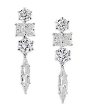 Nadri Btrx Linear Drop Earrings - Silver