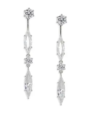 Nadri Btrx Front To Back Earrings - Silver