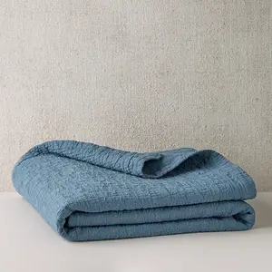 HUDSON PARK COLLECTION Textured Italian Matelasse Coverlet, Full/queen Exclusive - Indigo