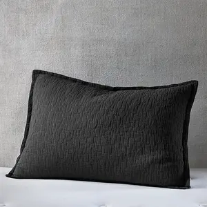 HUDSON PARK COLLECTION Textured Italian Matelasse King Sham Set Exclusive - Black