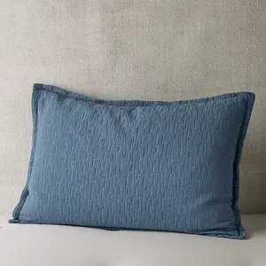 HUDSON PARK COLLECTION Textured Italian Matelasse Standard Sham Set Exclusive - Indigo