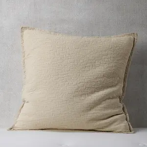 HUDSON PARK COLLECTION Textured Italian Matelasse Euro Sham Set Exclusive - Beige