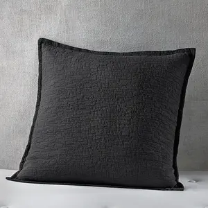 HUDSON PARK COLLECTION Textured Italian Matelasse Euro Sham Set Exclusive - Black