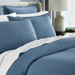 HUDSON PARK COLLECTION Textured Italian Matelasse Euro Sham Set Exclusive - Indigo