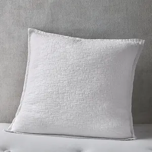 HUDSON PARK COLLECTION Textured Italian Matelasse Euro Sham Set Exclusive - White
