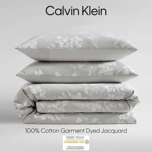 Calvin Klein Spring Branches Cotton Jacquard 3 Piece Comforter Set, Queen