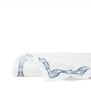 SFERRA X Scalamandre Cobblestones Flat Sheet, King White/sea