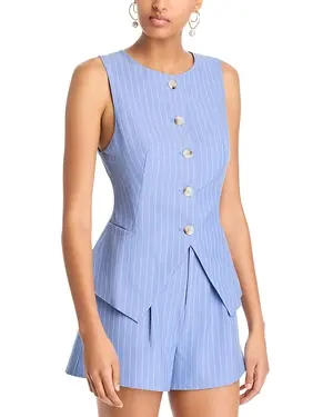 Aqua Pinstriped Vest