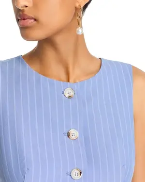 Aqua Pinstriped Vest