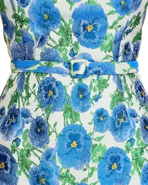 Aqua Brocade Mini Dress Exclusive